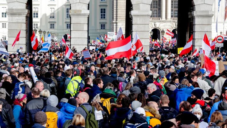 Austrian far-right Freedom Party protests against COVID measures - CGTN